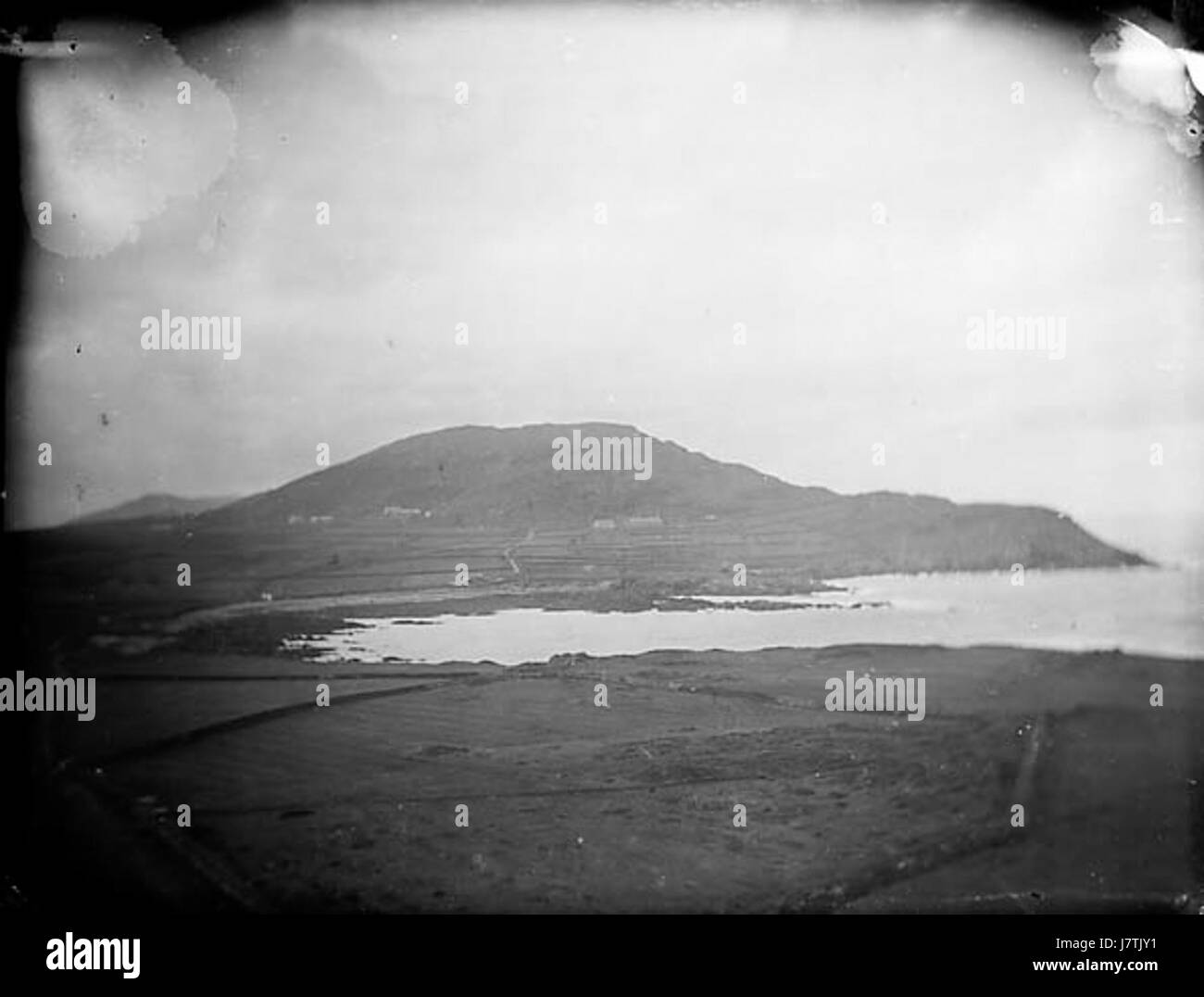 This photograph captures the view of Bardsey Island from the lighthouse ...
