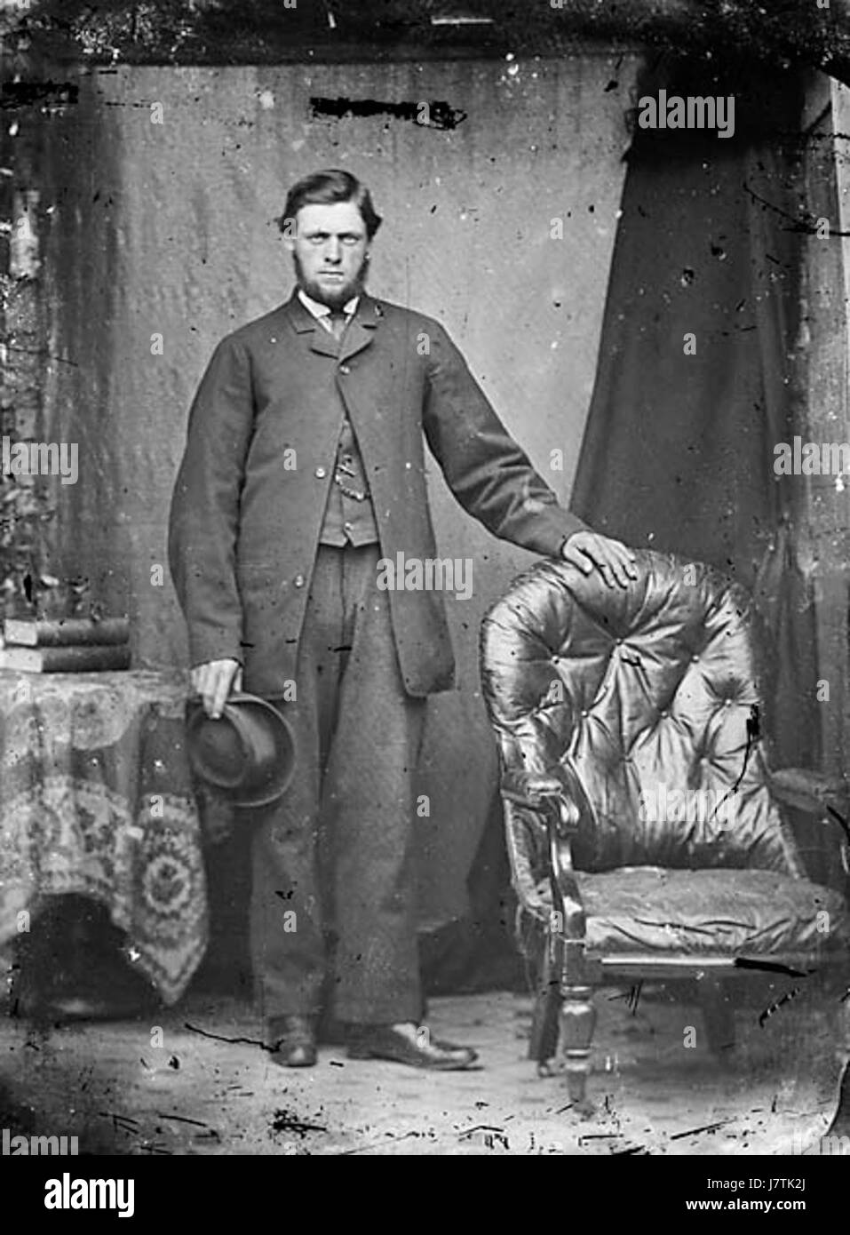 Man holding vintage style Black and White Stock Photos & Images - Alamy