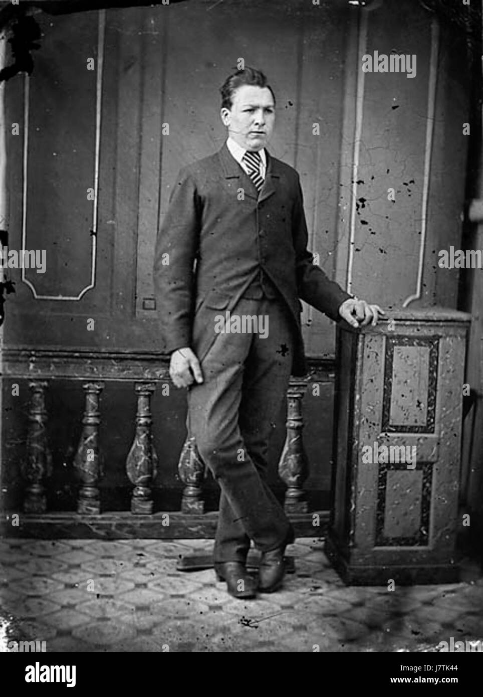 This image represents a historical photograph or illustration of a man ...