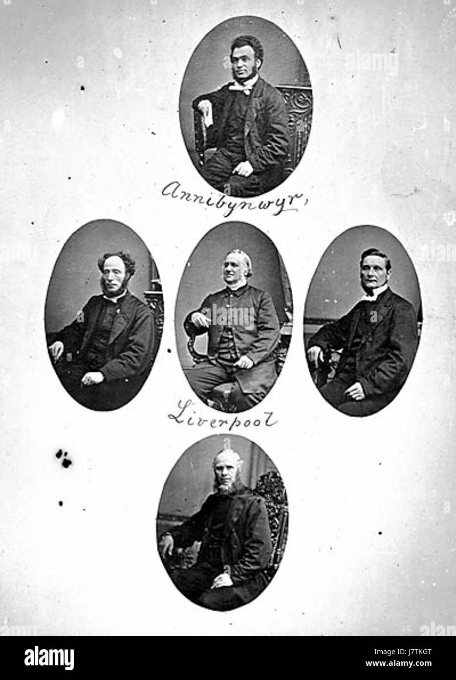 A historical photograph of the Annibynwyr, a group of people from ...