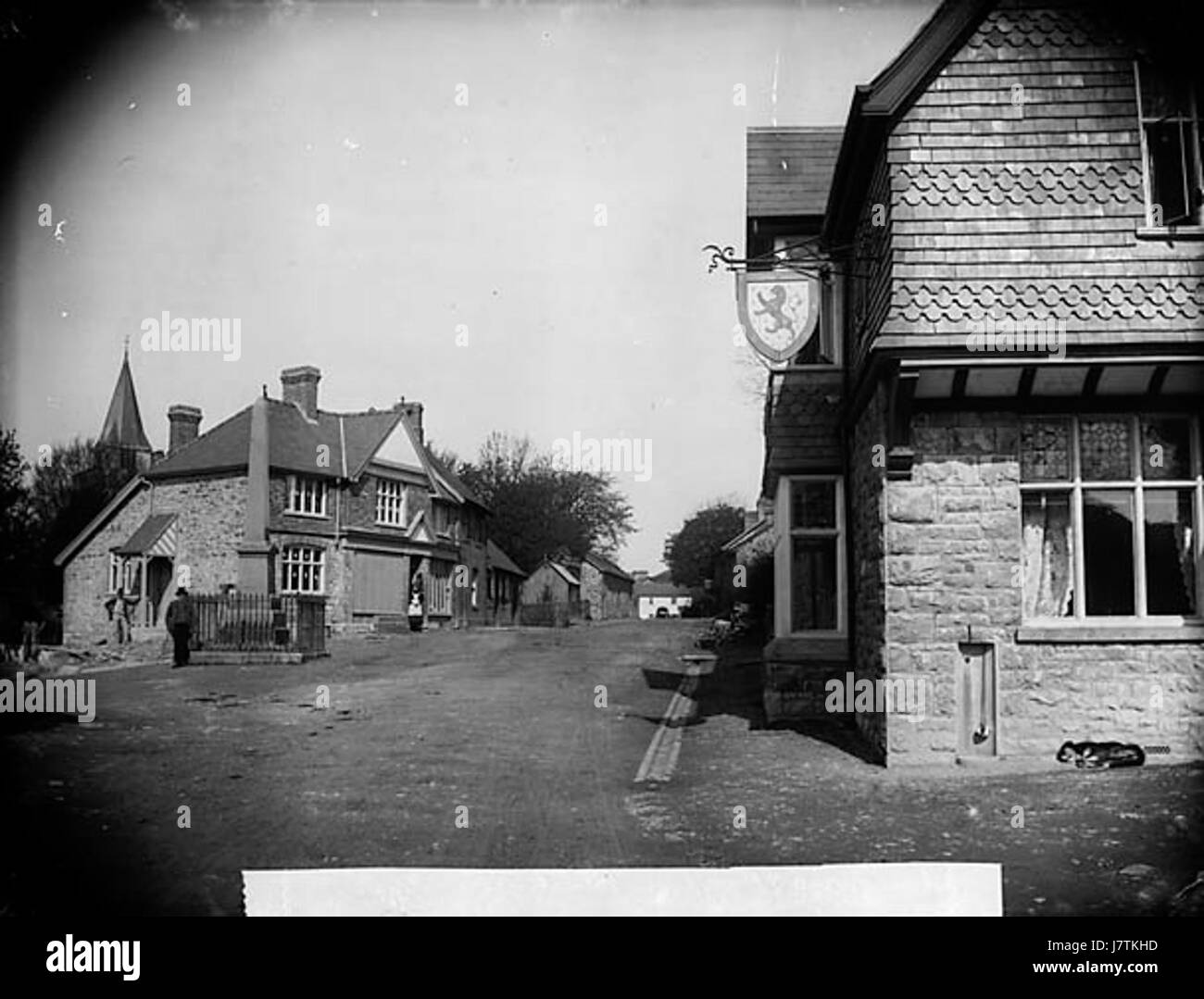 A view of Llangurig from The Black Lion NLW3361467 Stock Photo - Alamy