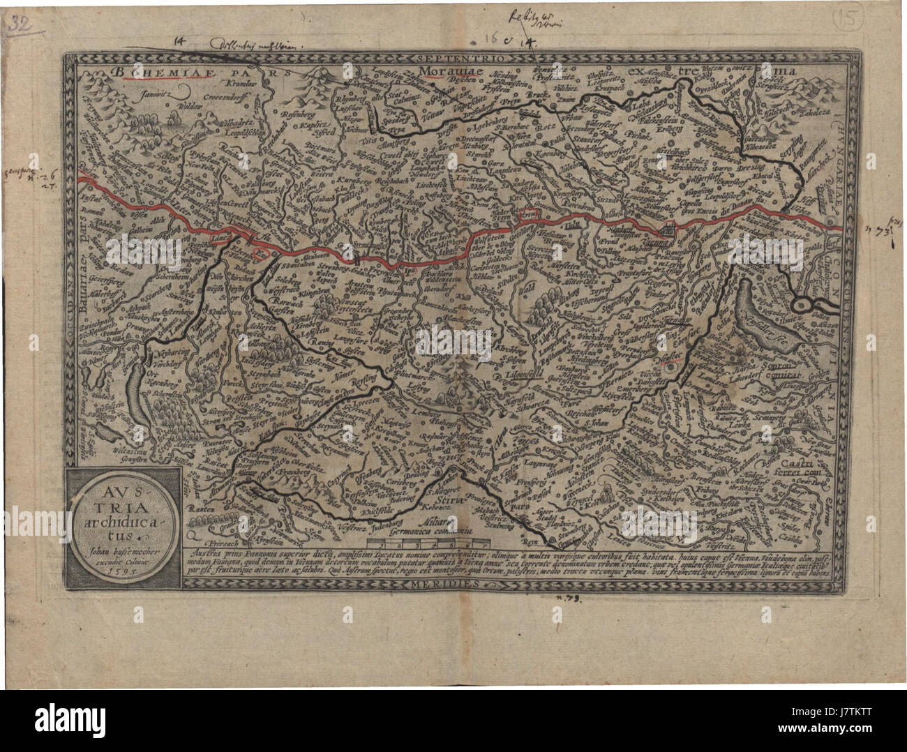 The 1593 map of Austria Archiducatus illustrates the territorial ...