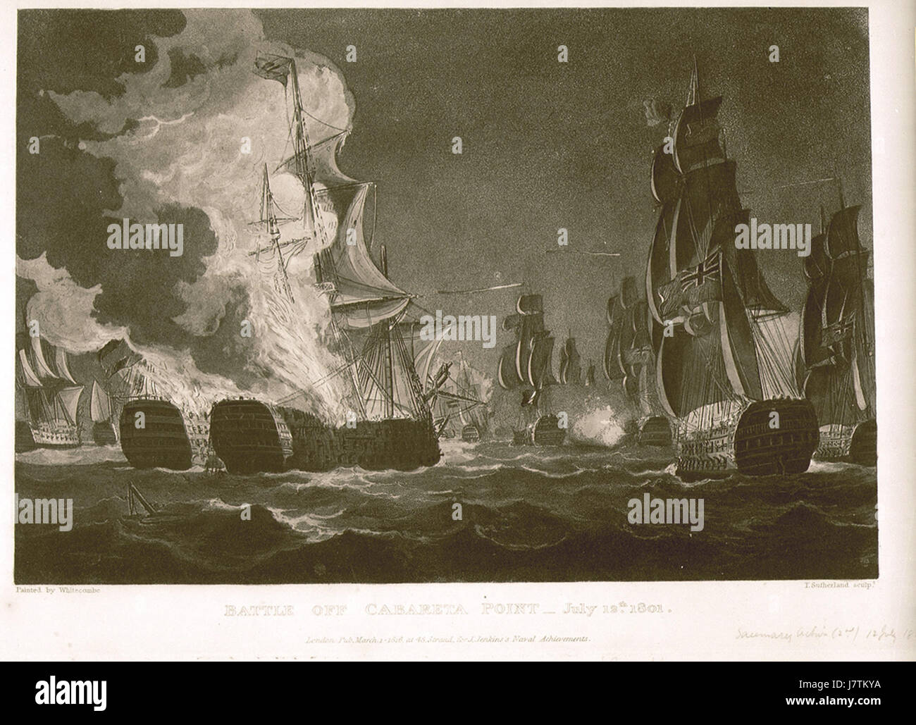 The Battle off Cabareta Point on July 12th, 1801, was a naval conflict ...