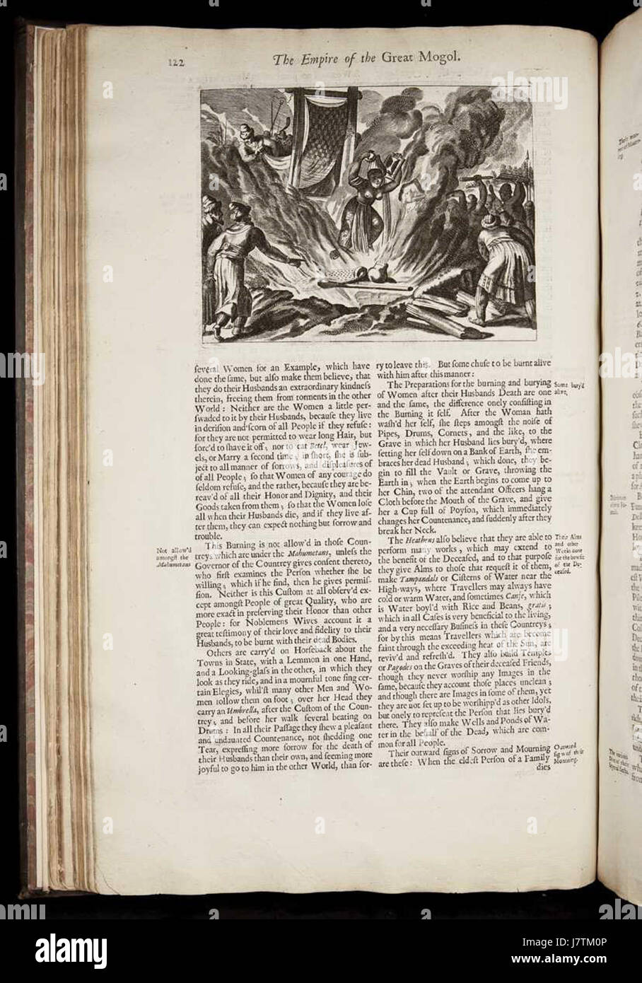 This depiction of the practice of sati, taken from John Ogilbyâ€™s 1673 ...