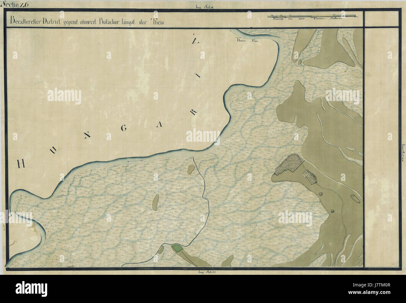 This is an image of a land surveyor's map from the Banat region ...