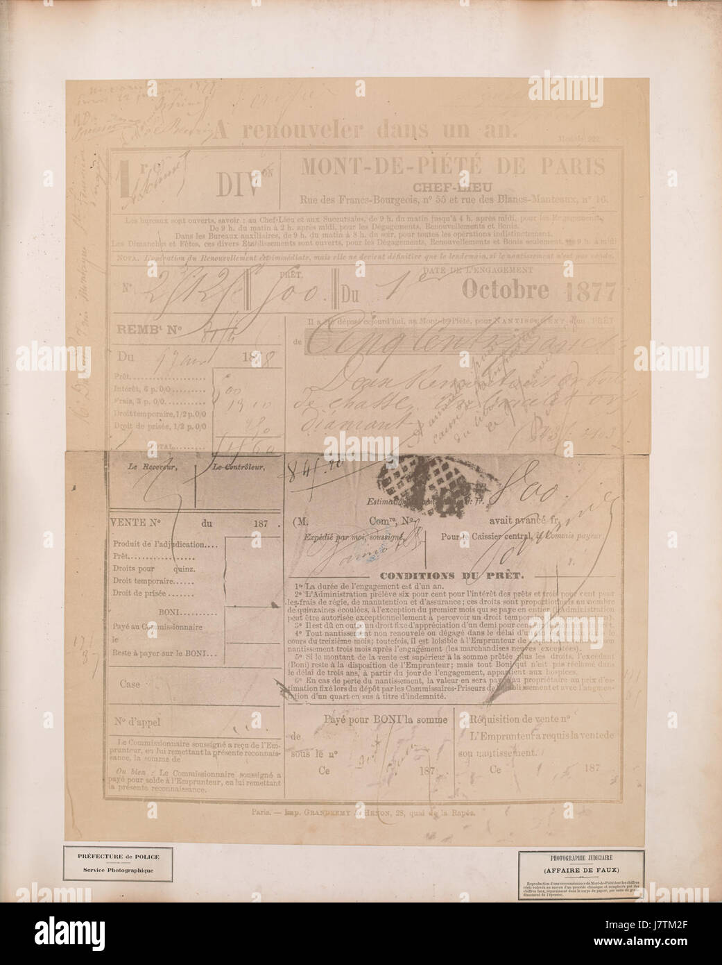 The 'Affaire de Faux Documents' refers to a case involving counterfeit ...