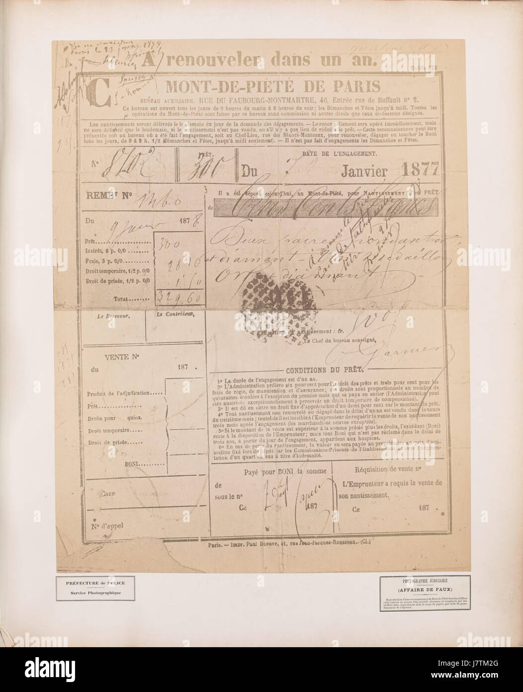 The 'Affaire de Faux Documents' refers to a case involving counterfeit ...