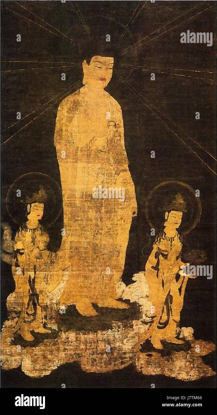 'The Descent of Amida' is a Japanese artwork from around 1300 ...