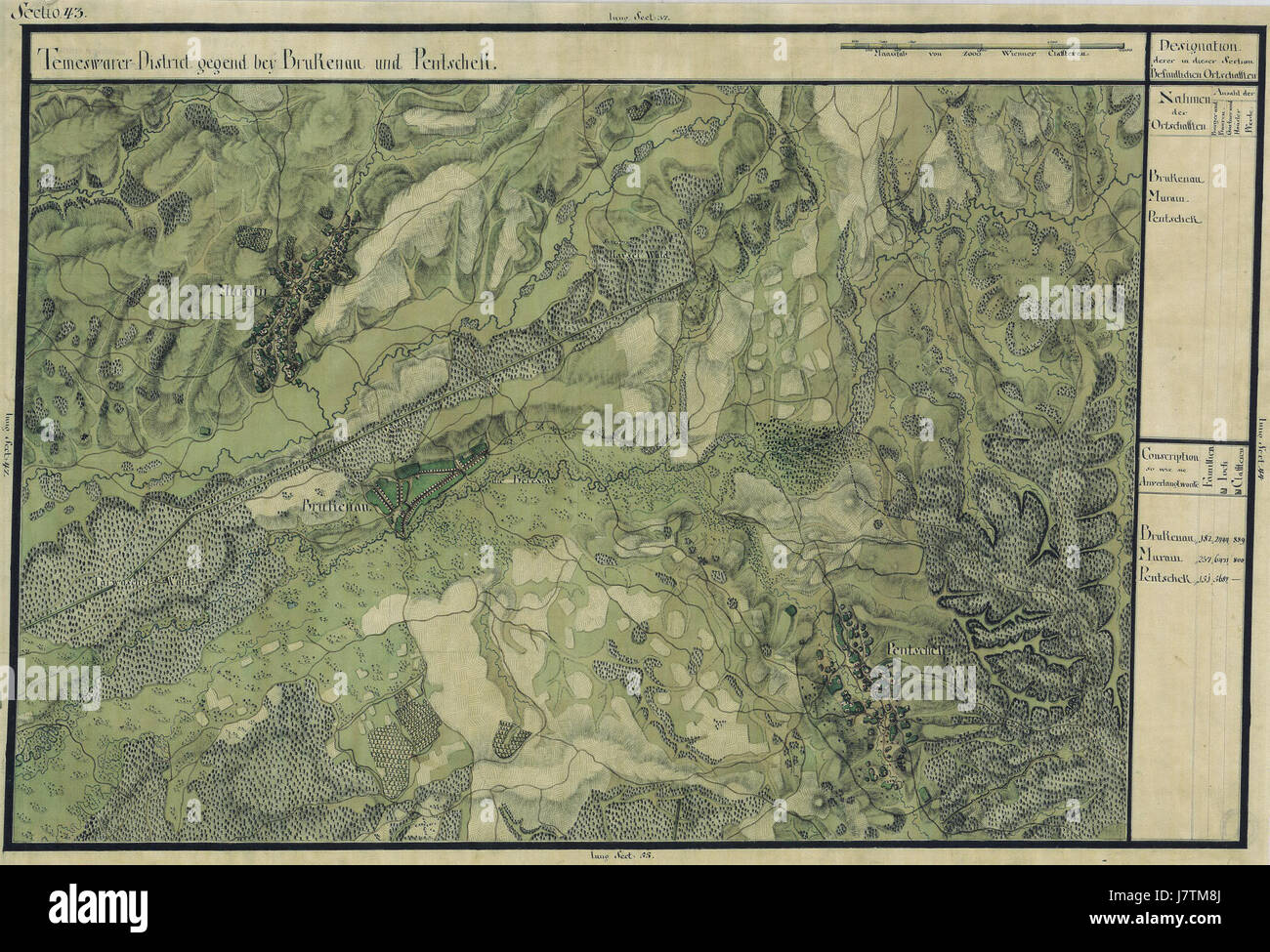 The 'Josephinian Land Survey' (Banat) is a historical map documenting ...
