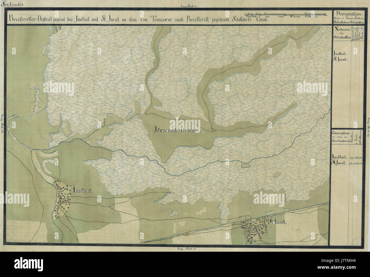 'Banat Josephinische Landaufnahme pg063' refers to a historical map ...