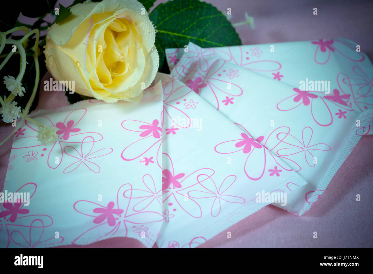 Sanitary pad package for woman hygiene protection Stock Photo - Alamy