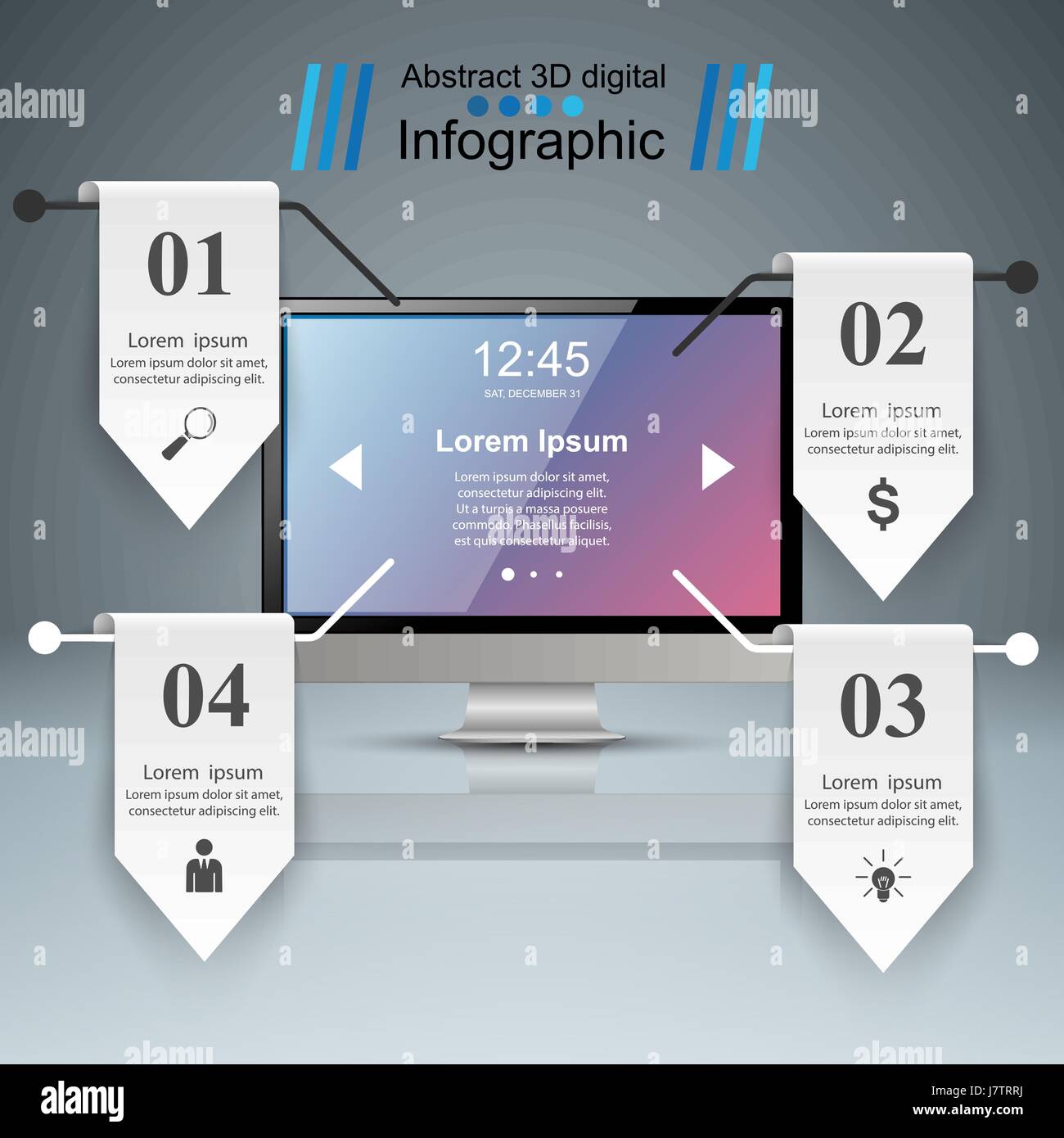 Monitor icon. Business 3d Infographics Stock Vector Image & Art - Alamy