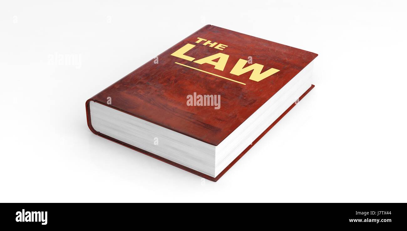 Law book isolated on white background. 3d illustration Stock Photo - Alamy