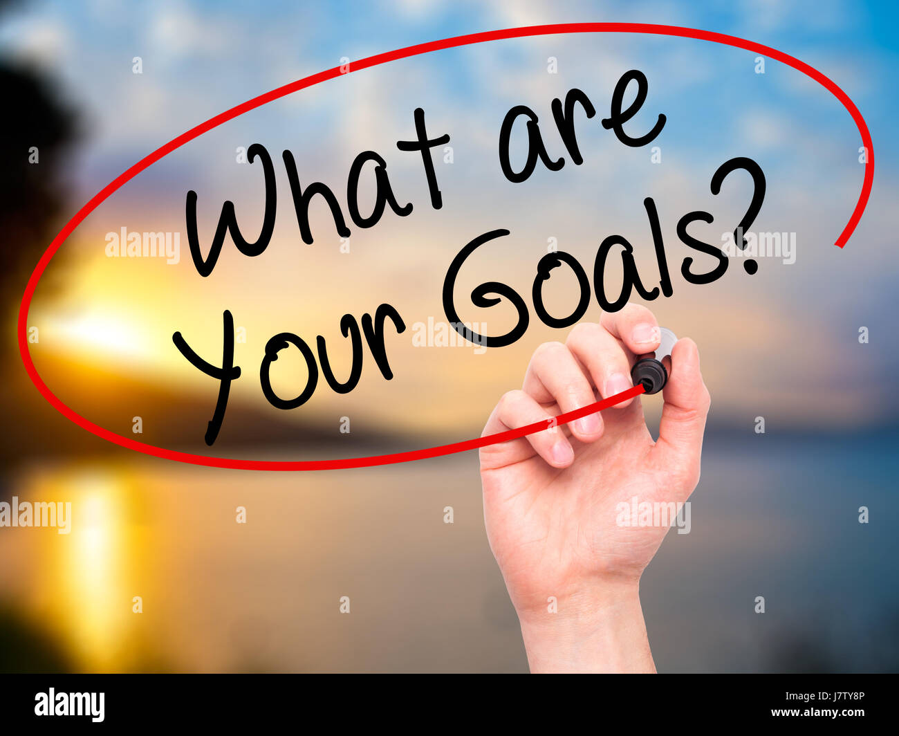 Man Hand writing What are Your Goals? with black marker on visual ...