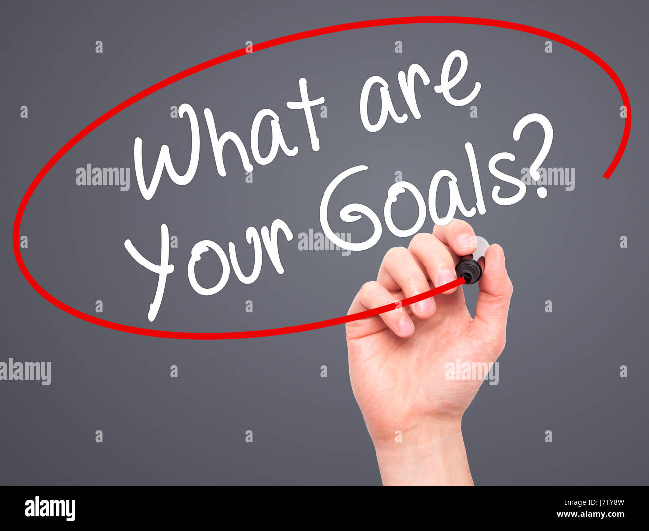 Man Hand writing What are Your Goals? with black marker on visual ...