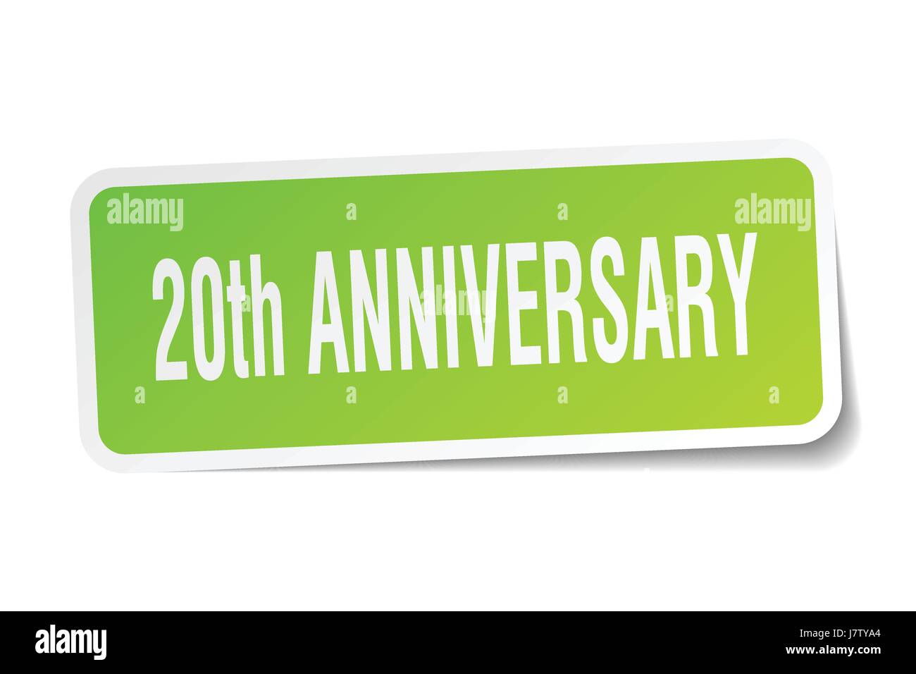 20th anniversary square sticker on white Stock Vector Image & Art - Alamy