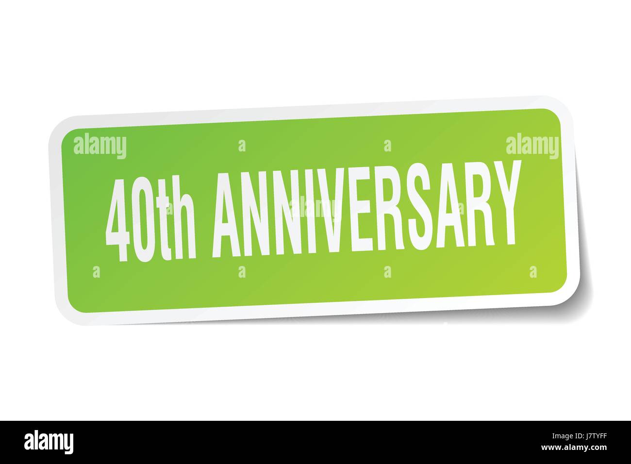 40th anniversary square sticker on white Stock Vector Image & Art - Alamy