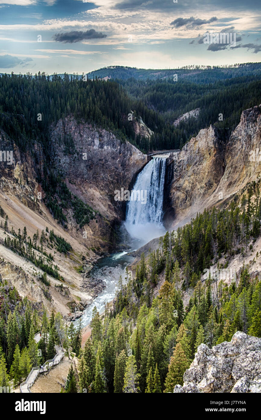 Yellowstone falls in Yellowstone National Park Stock Photo - Alamy
