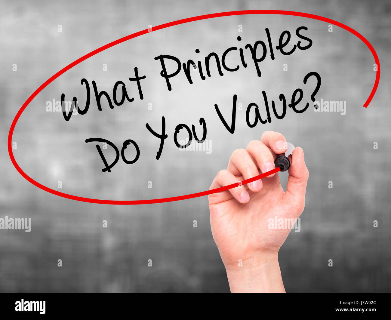 Man Hand writing What Principles Do You Value? with black marker on ...