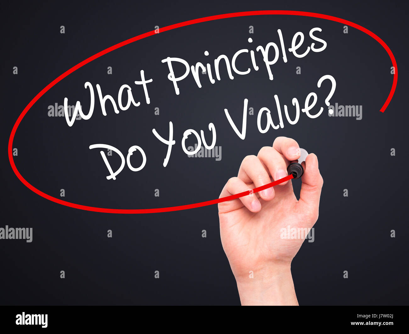 Man Hand writing What Principles Do You Value? with black marker on ...