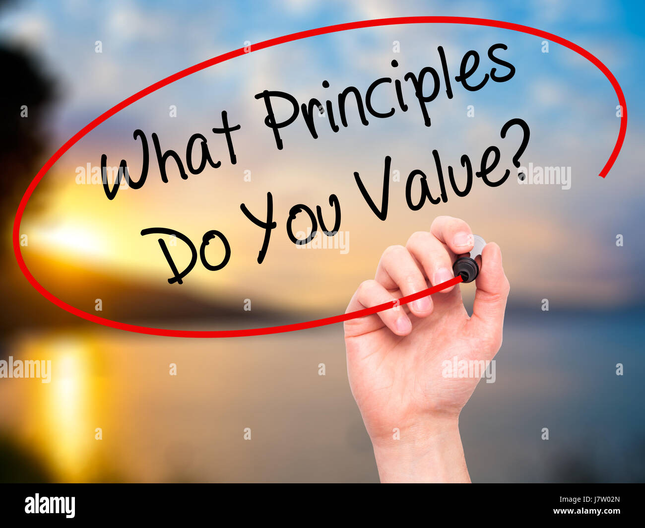 Man Hand writing What Principles Do You Value? with black marker on ...