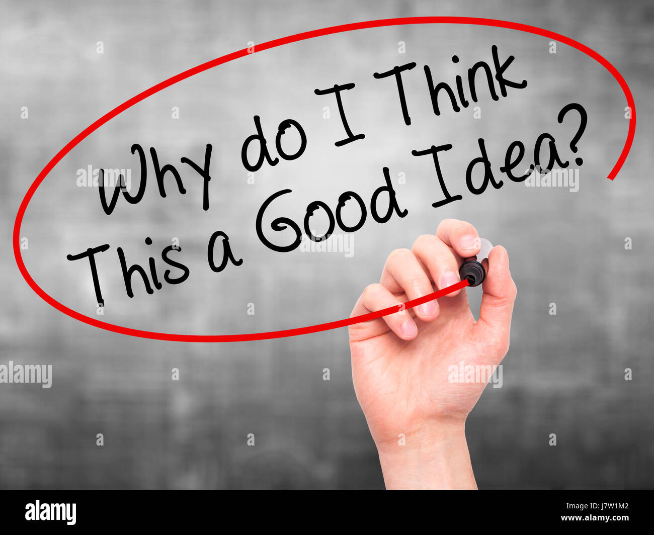Man Hand writing Why do I Think This a Good Idea? with black marker on ...