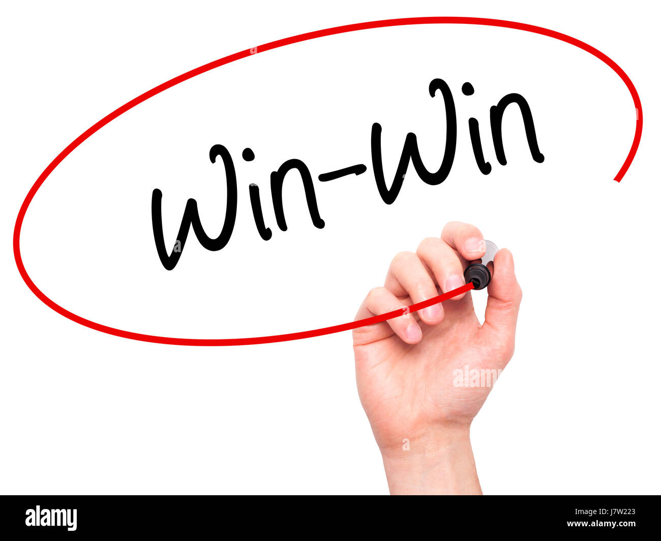 Man Hand writing Win-Win with black marker on visual screen. Isolated ...