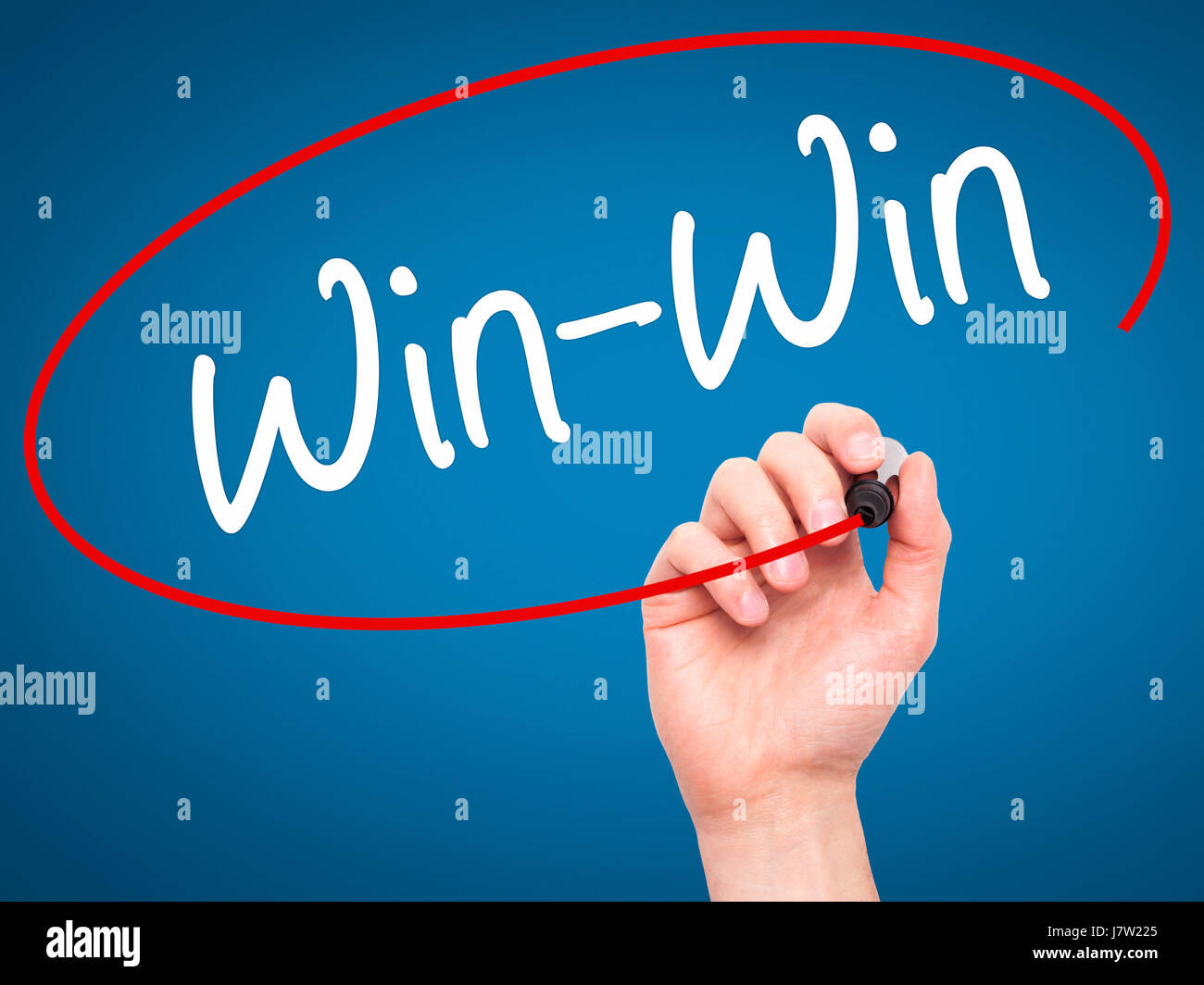 Man Hand writing Win-Win with black marker on visual screen. Isolated ...