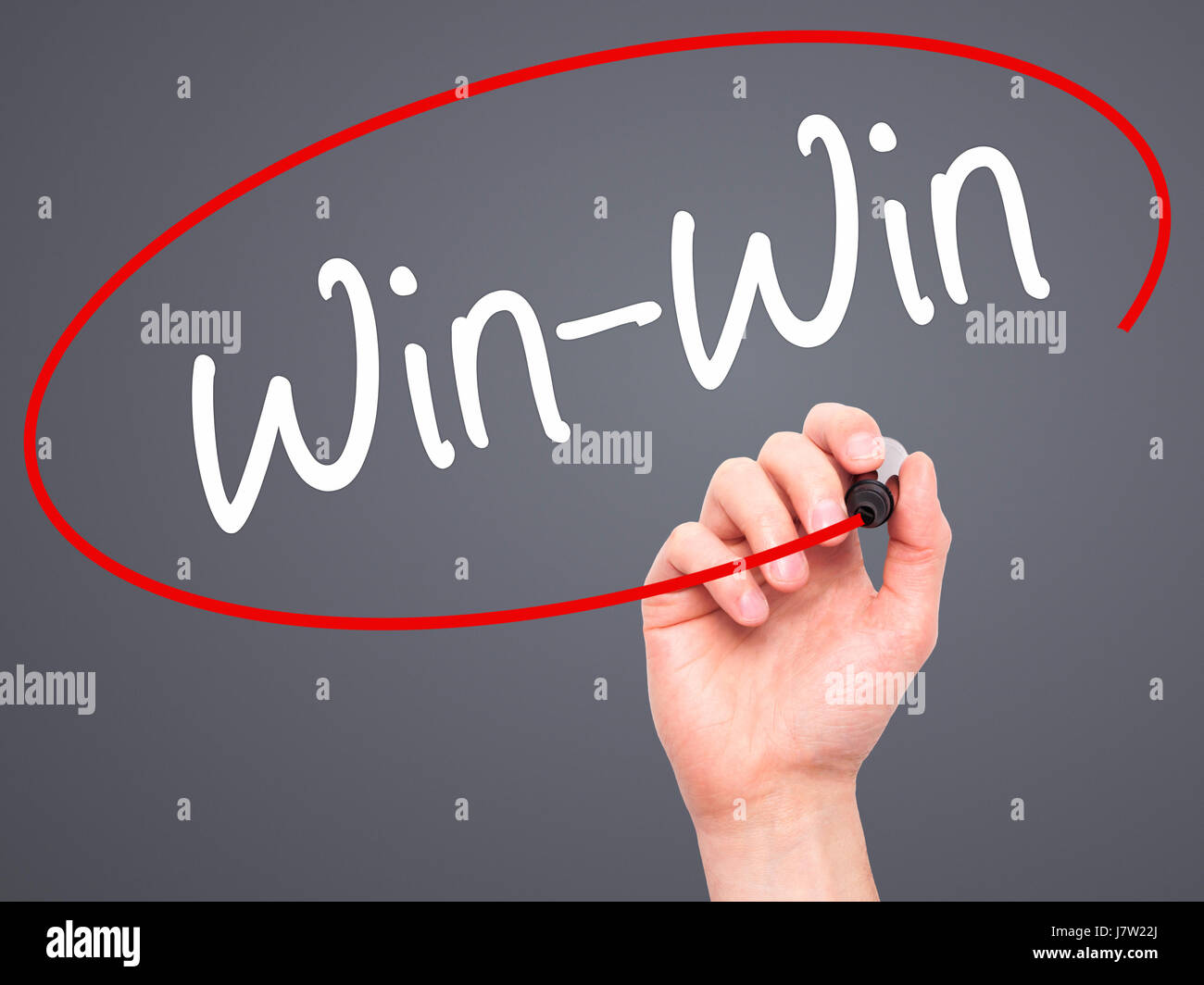 Man Hand writing Win-Win with black marker on visual screen. Isolated ...