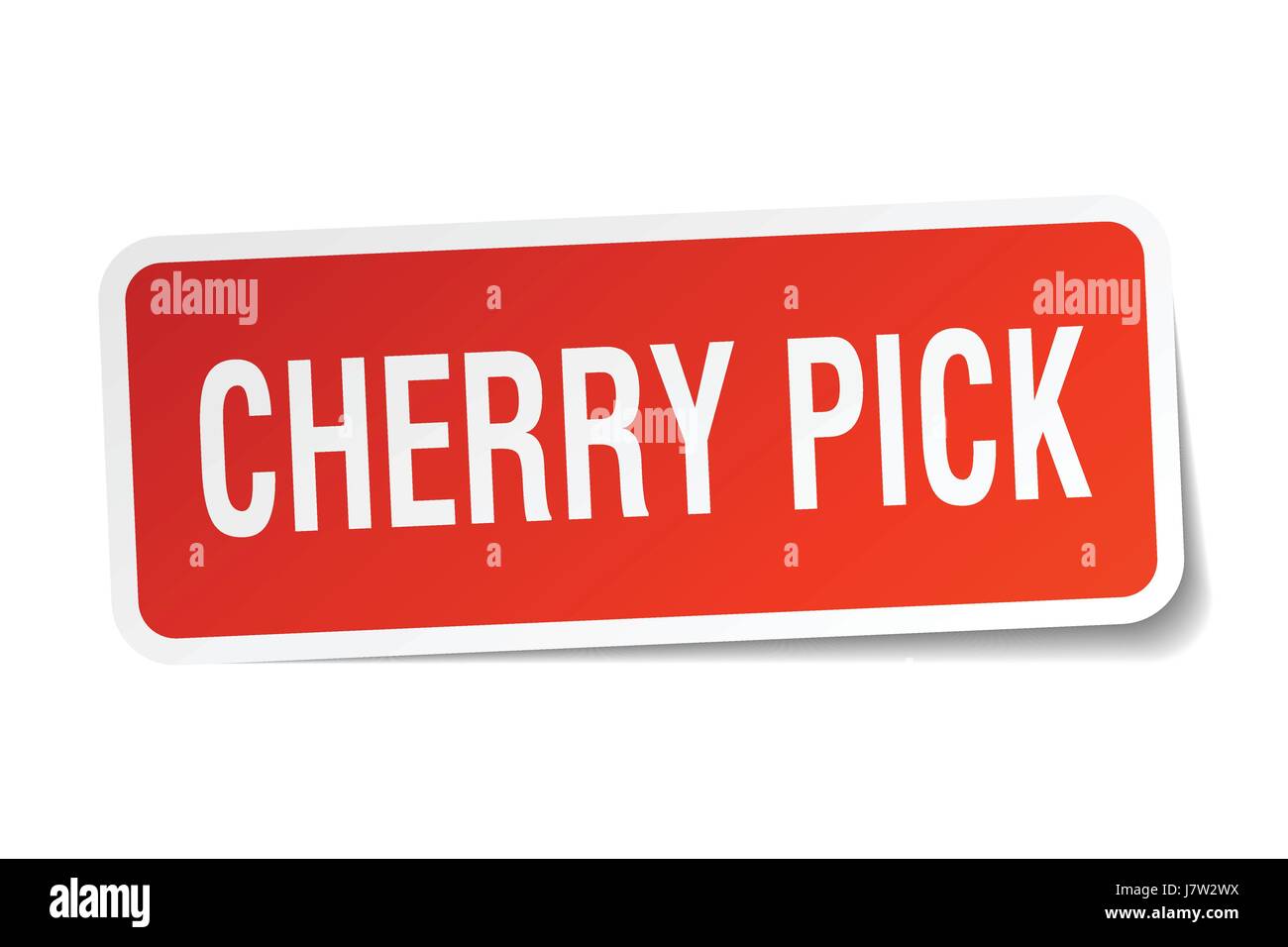 cherry pick square sticker on white Stock Vector Image & Art - Alamy