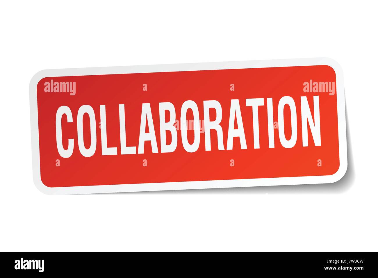 collaboration square sticker on white Stock Vector Image & Art - Alamy