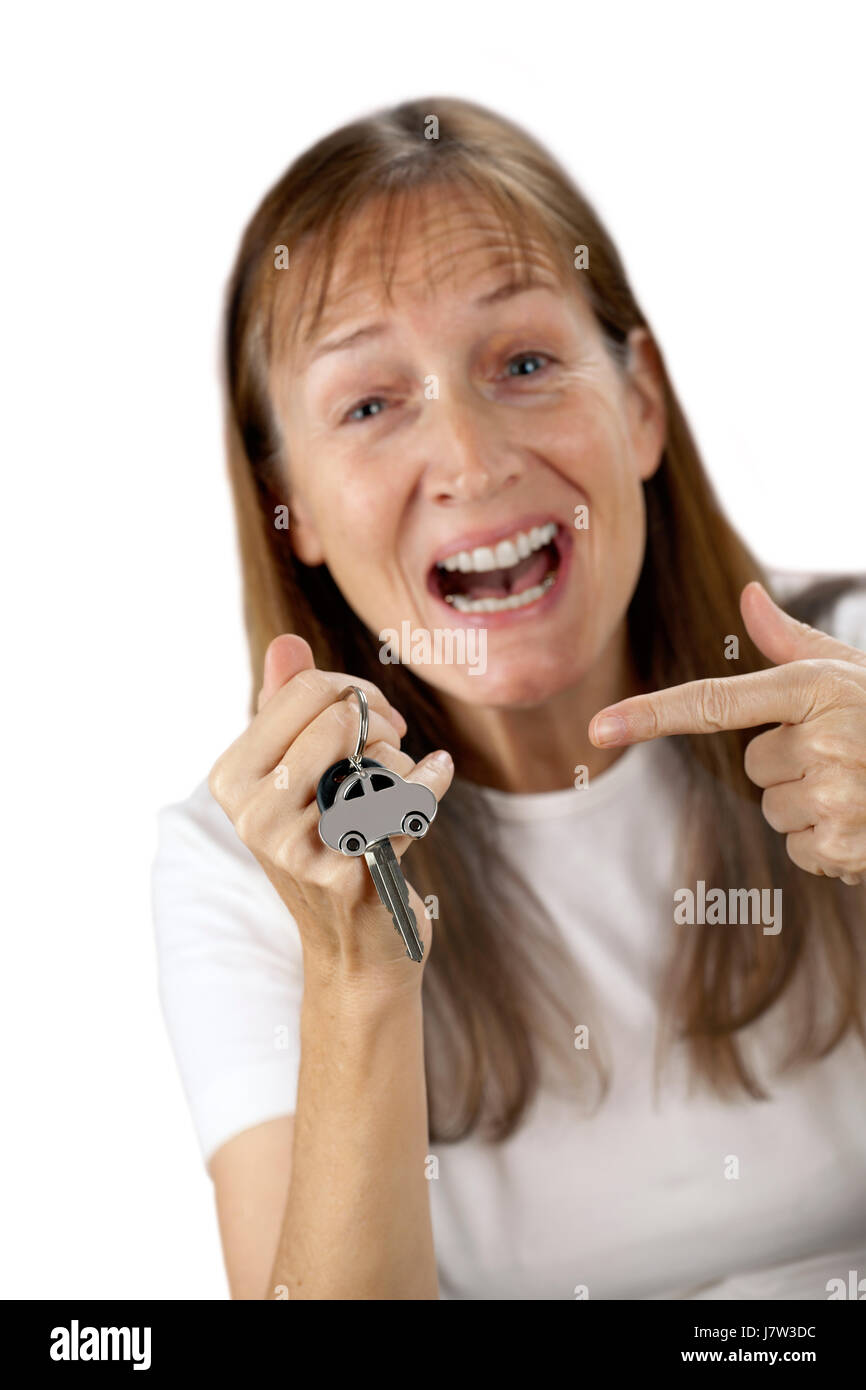 woman pointer forefinger key happiness laugh laughs laughing twit ...