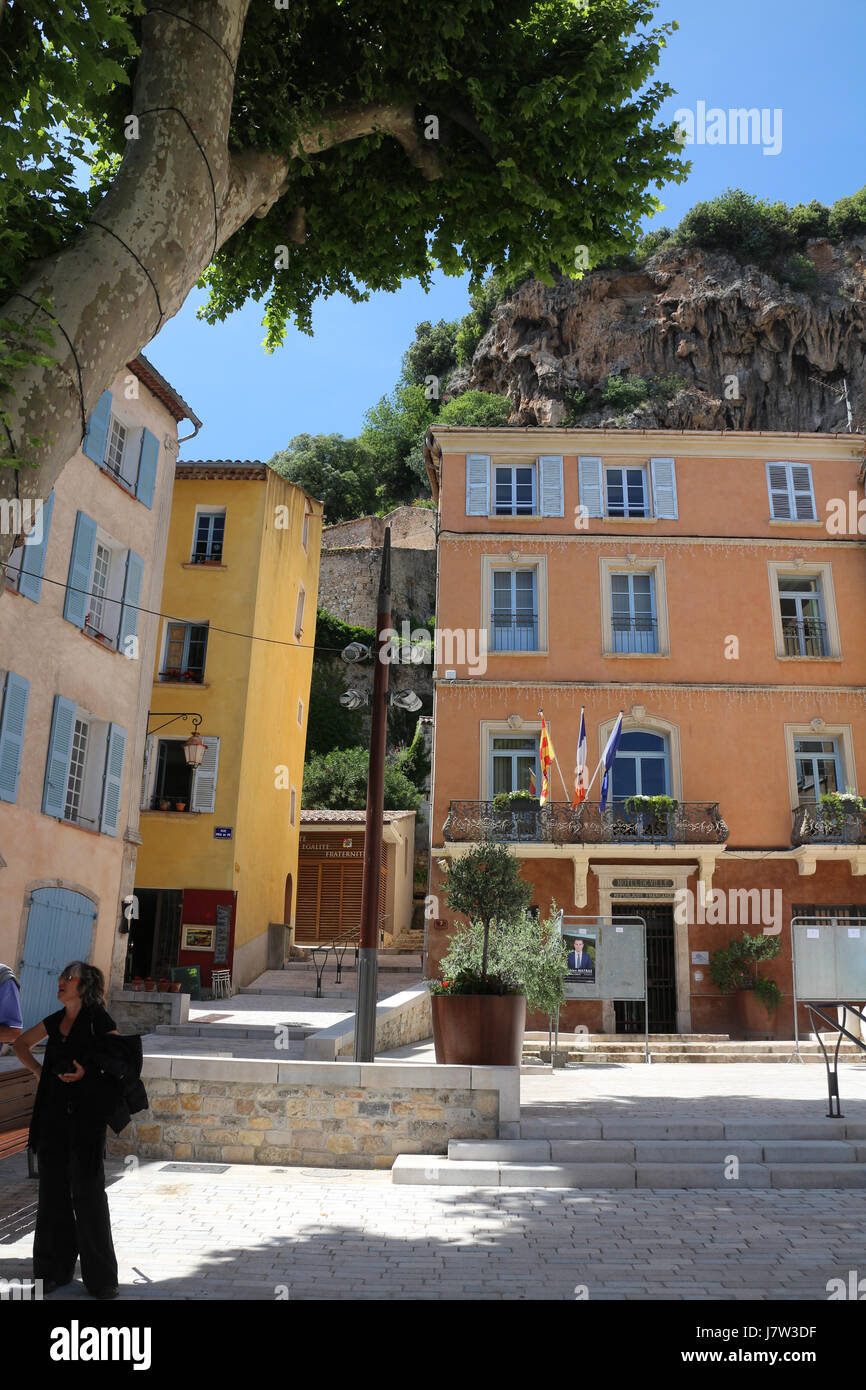 The village of Cotignac in Provence Stock Photo - Alamy