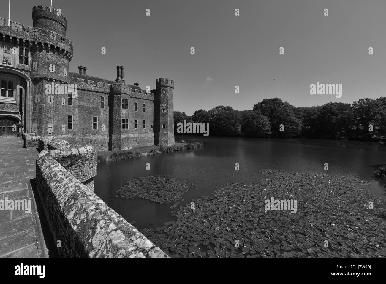 Herstmonceux castle in springtime Stock Photo - Alamy