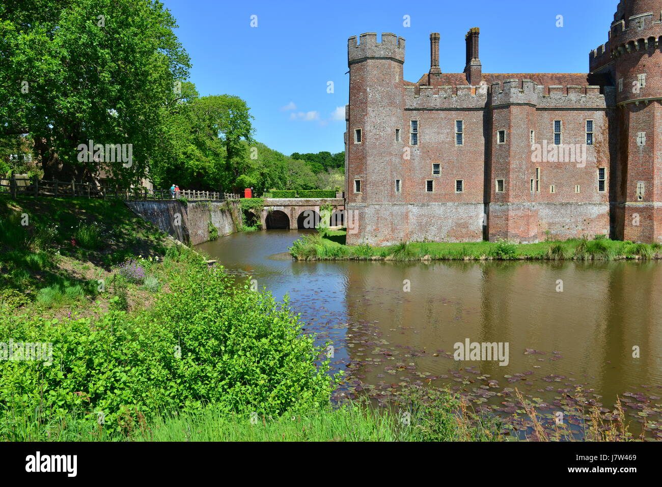 Herstmonceux castle in springtime Stock Photo - Alamy
