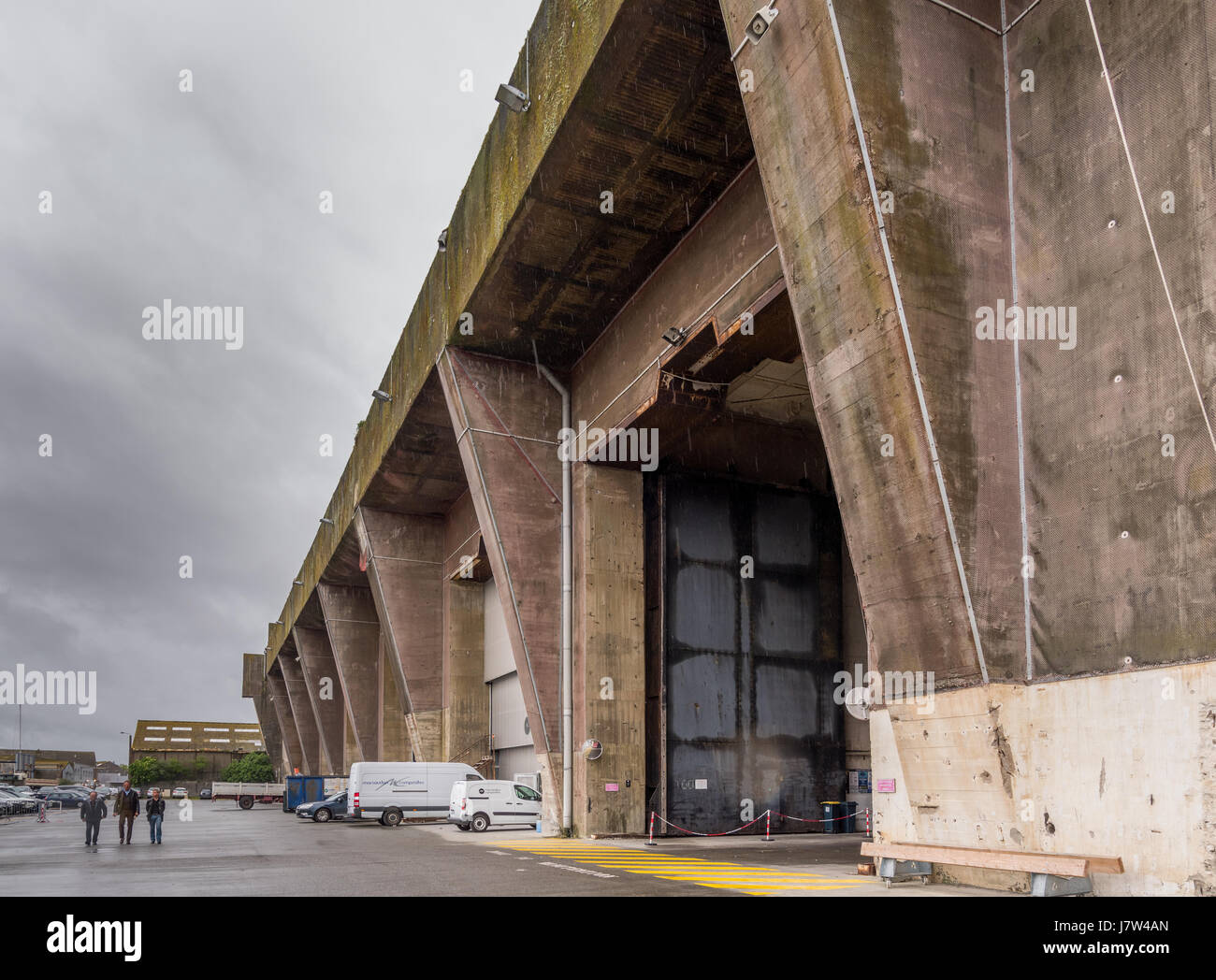 Keroman I U boat bunker in Nazi submarine base with French post-war ...