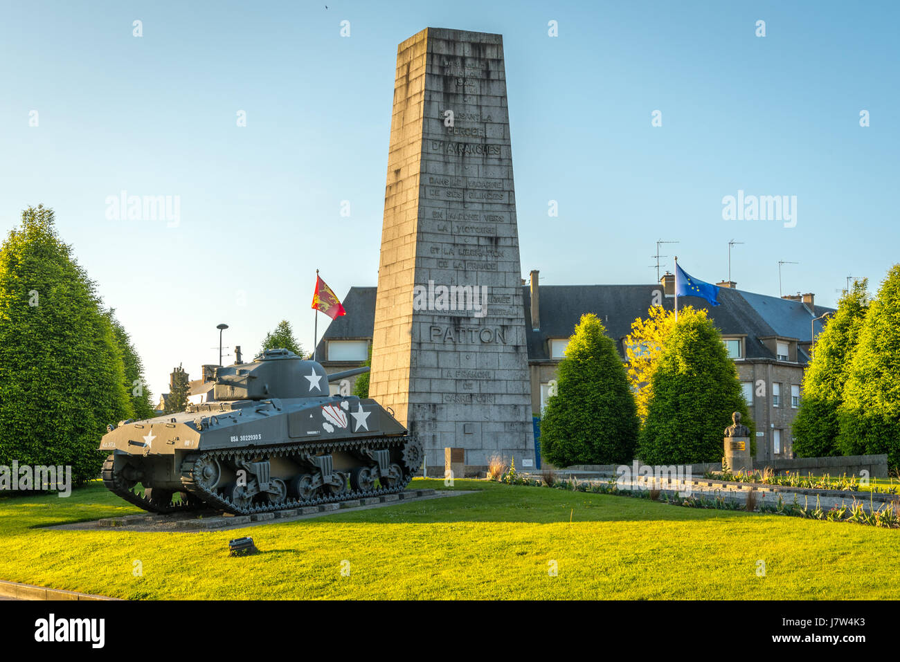 Monument to General George Patton commemorates the spot where he stayed ...