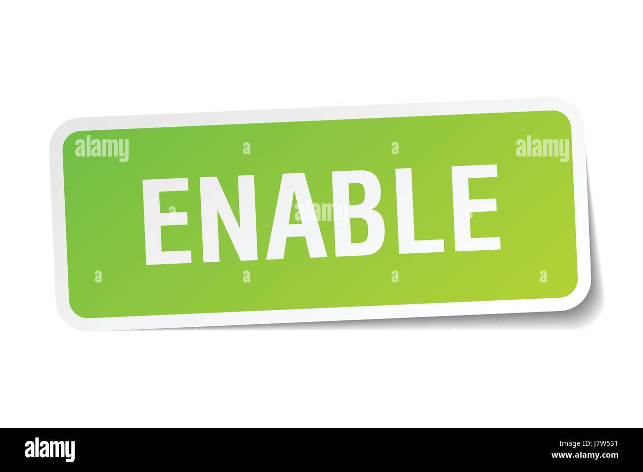 enable square sticker on white Stock Vector Image & Art - Alamy