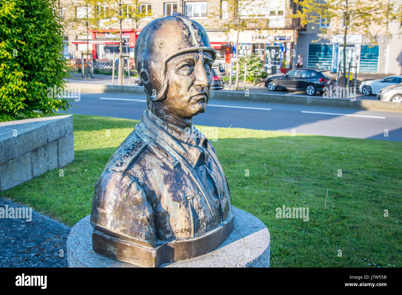 Monument to General George Patton commemorates the spot where he stayed ...