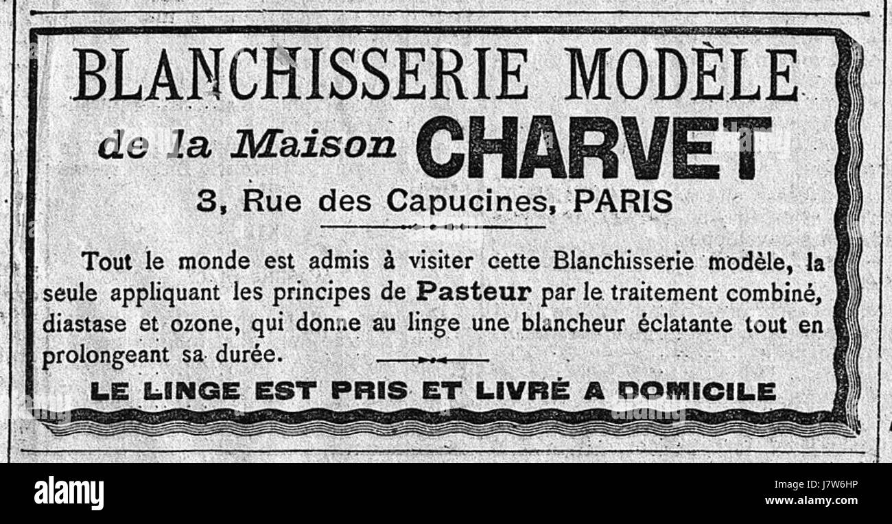 The Charvet advertisement in the November 30, 1901 edition of Le Figaro ...