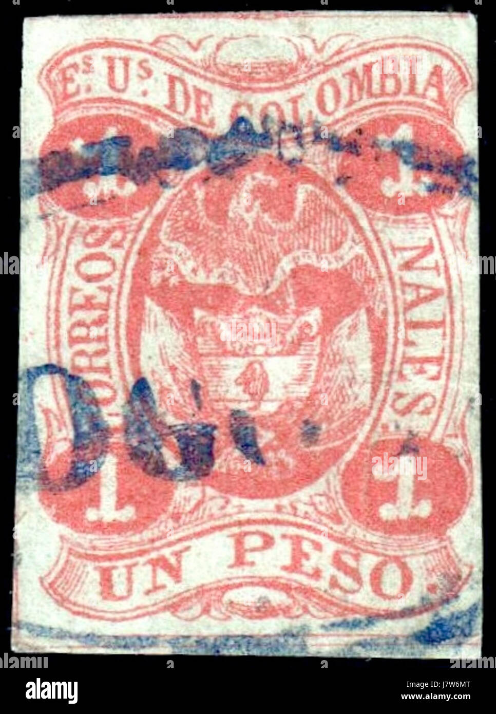 Colombia 1866 Sc49 is a rare postage stamp from Colombia, showcasing ...