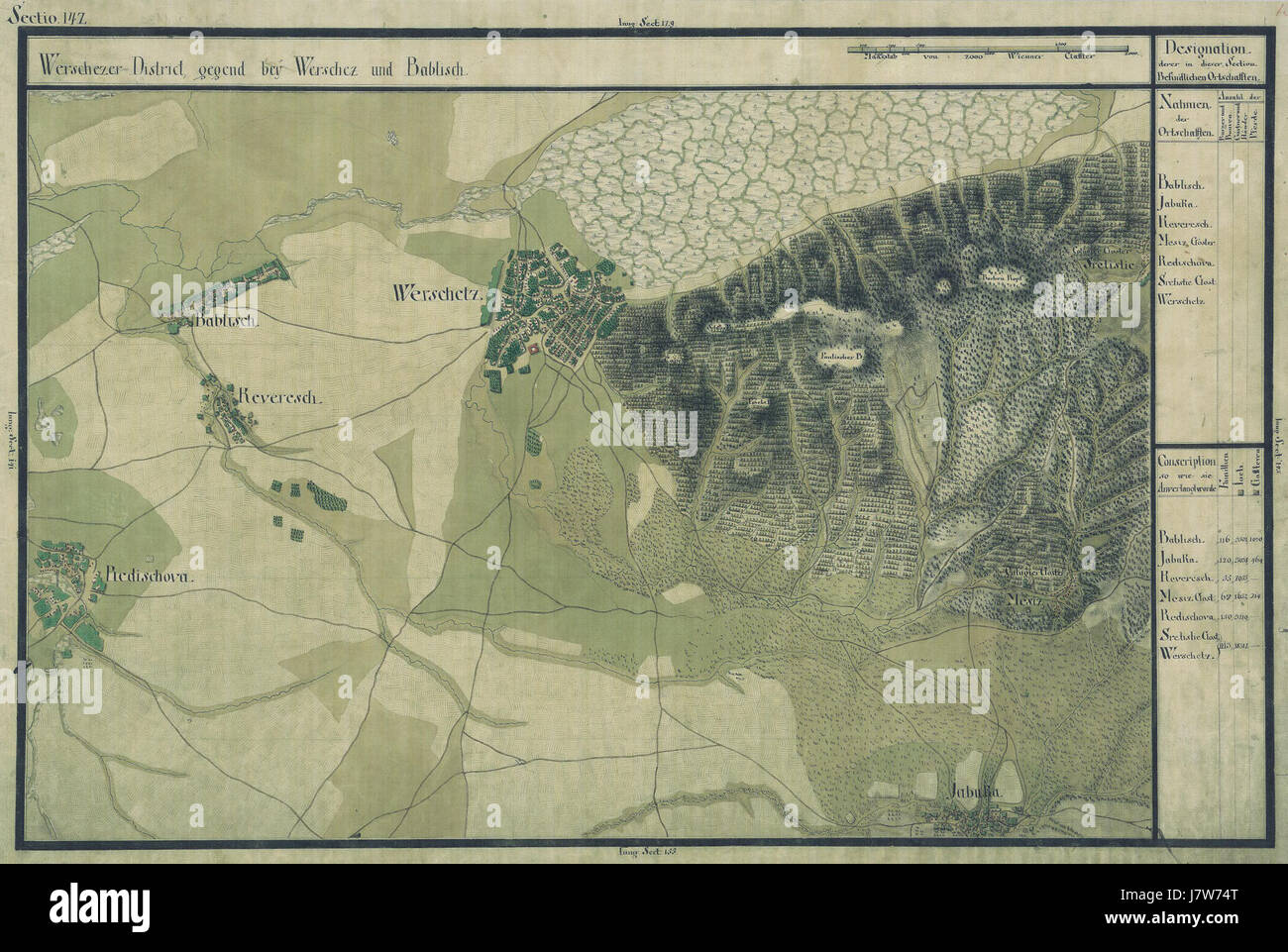 The Banat Josephinische Landaufnahme is a historical map or land survey ...