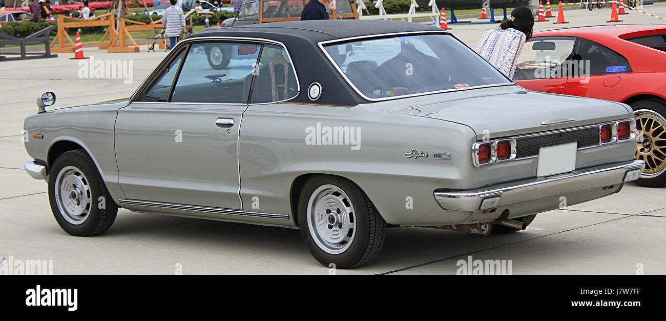 The 1971 Nissan Skyline Hardtop 1500DX showcases a classic rear view ...