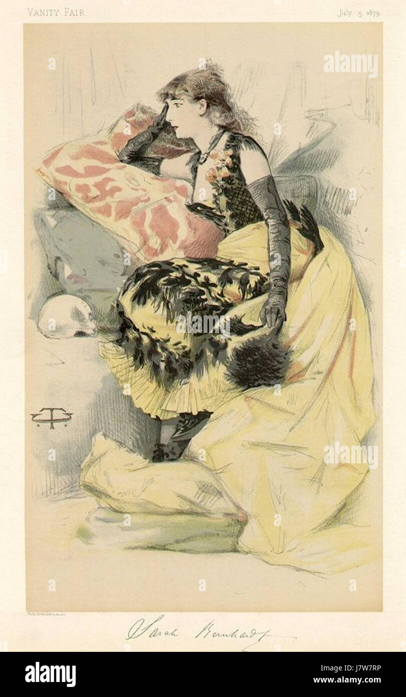 An 1879 lithograph from 'Vanity Fair' magazine features Sarah Bernhardt ...