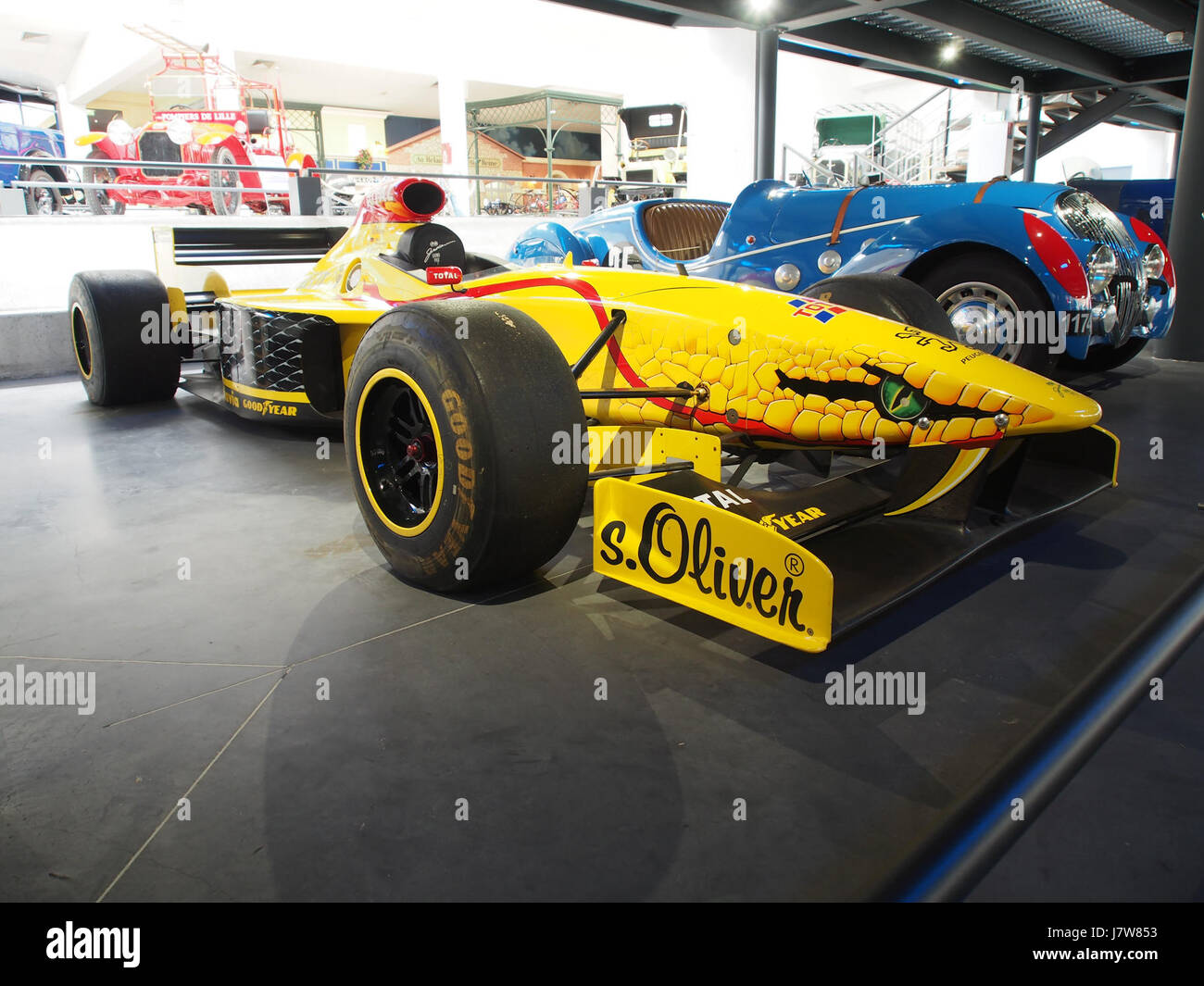 A photo of the 1997 Jordan 197 Formula 1 car, powered by a Peugeot ...