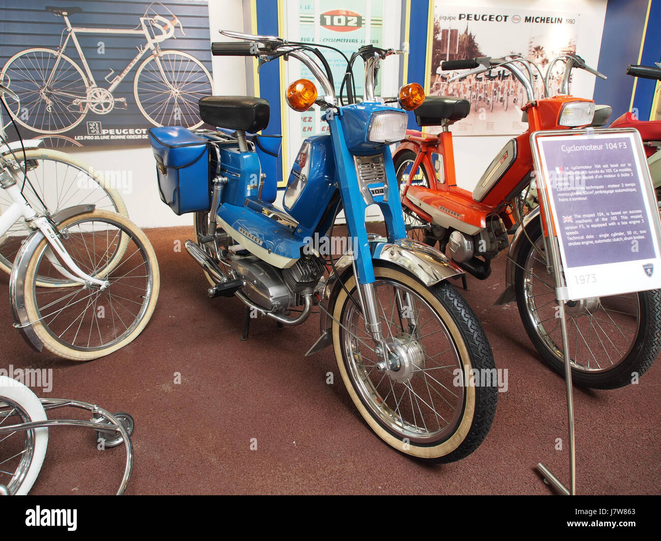 This photo showcases the 1973 Peugeot Cyclomoteur 104 F3, a model of ...