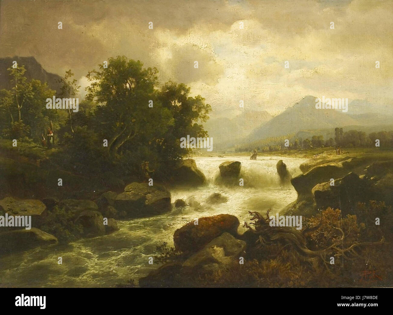 Anton Pick's 19th-century painting, 'Flusslandschaft in der Schweiz ...