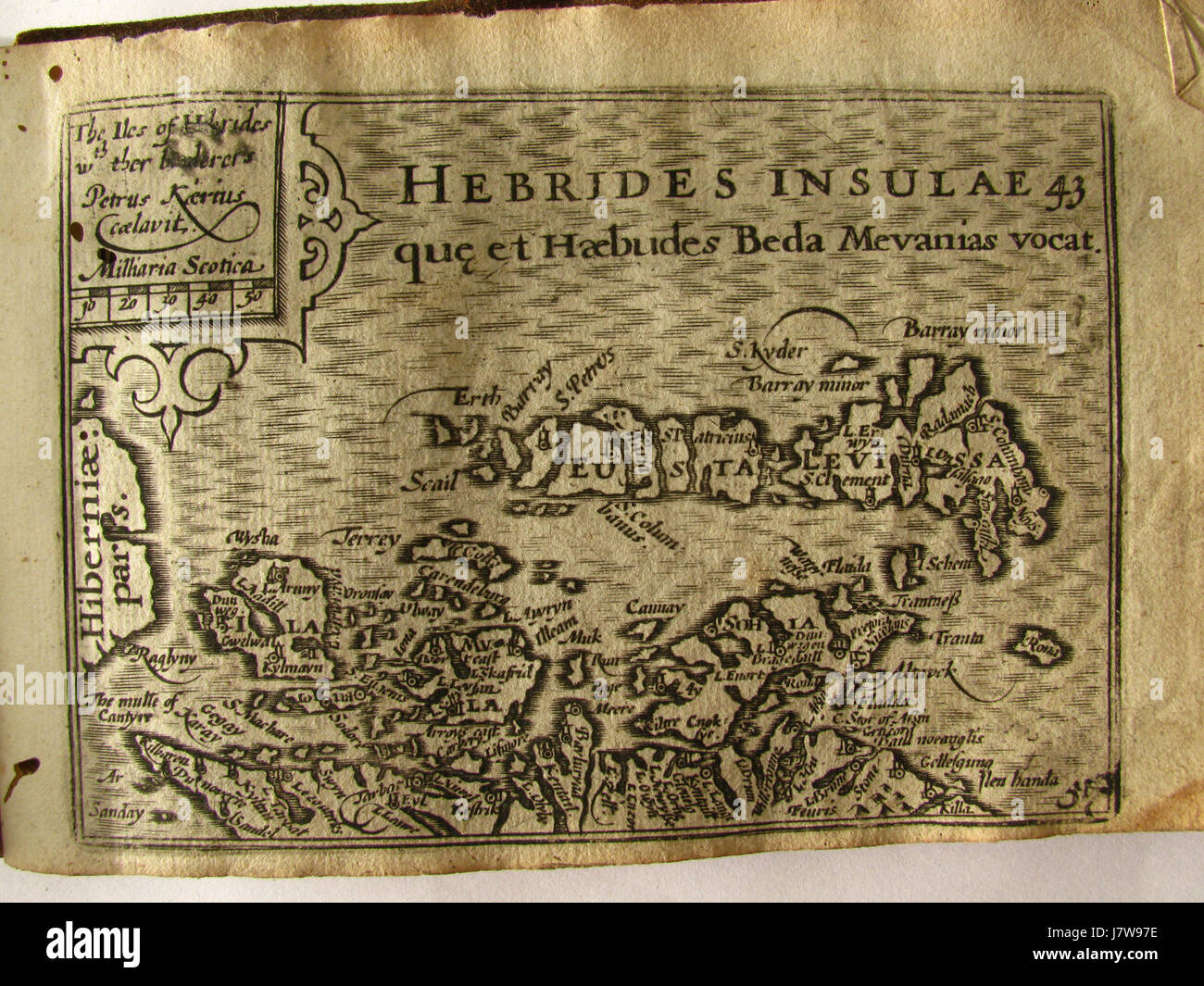This 17th-century map illustrates the Hebrides Islands, located off the ...