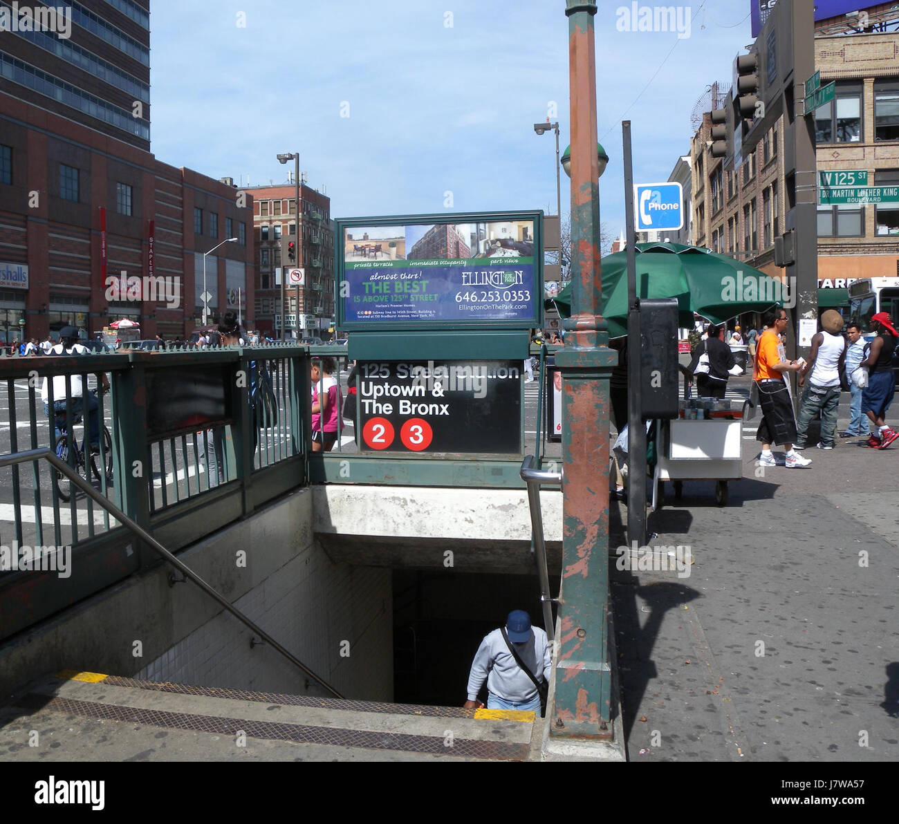 This photograph showcases the IRT station at 125th Street and Lenox ...
