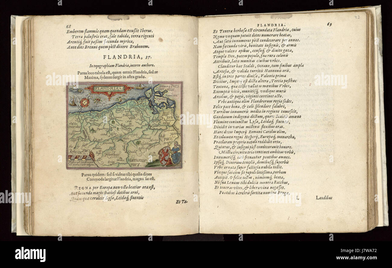 A historical engraving from *Flandriae comitatus*, a map of Flanders ...